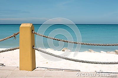 Rope Fence At Beach Stock Photo - Image: 1008510