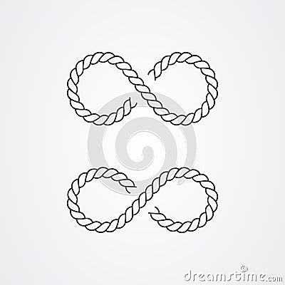 Rope Icon Logo Design With Infinity Symbol Shaped. Vector Illustration ...