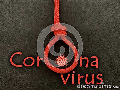 A Rope With A Loop And An Inscription. Bright Rope With A Loop, On A ...