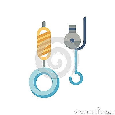 Rope Pulley Design For Mechanical Advantage Vector Illustration ...