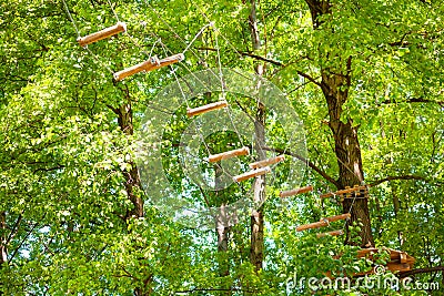 Ropes Park Suspended Path Walk High On The Trees Stock Image ...
