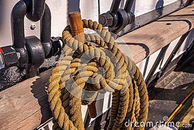 Ropes Rigging Masts And Stays On Traditional Sailing Ship Stock ...