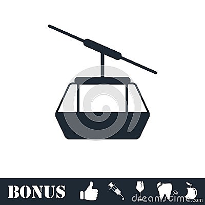 Ropeway Cabines Icon Flat Vector Illustration | CartoonDealer.com ...