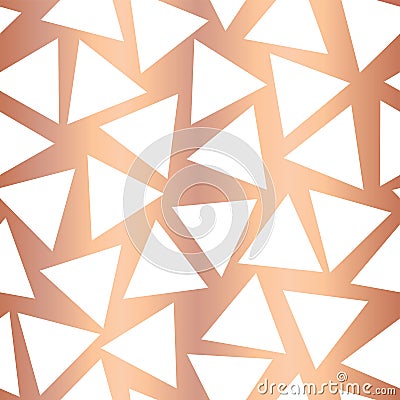 Rose Gold Foil Triangle Seamless Vector Pattern Background. Metallic ...