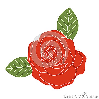 Rose Line Drawing Image Cartoon Vector | CartoonDealer.com #79430479