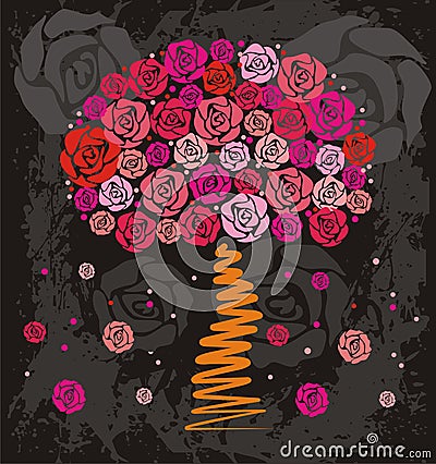 Rose Tree Vector Illustration | CartoonDealer.com #3060034