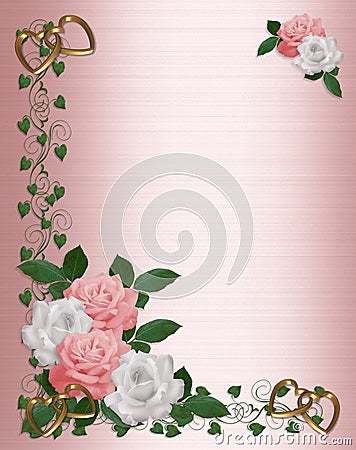 Roses Border Pink White Wedding Royalty Free Stock Photography - Image ...
