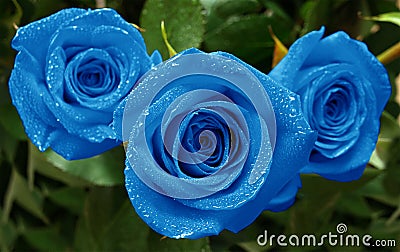 Roses Three Blue Stock Photo - Image: 4857070