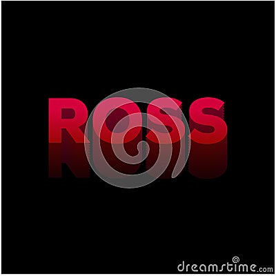 Ross Typography In Red. Ross Monogram Red Colour Vector Illustration ...