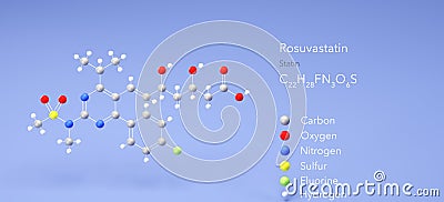 Rosuvastatin Molecule, Molecular Structures, Crestor, 3d Model ...