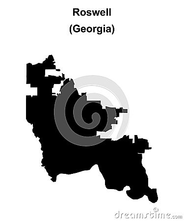 Roswell Outline Map Vector Illustration | CartoonDealer.com #357271918