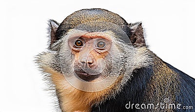 The Rosy-Cheeked Monkey, Isolated On A White Background. Royalty-Free ...