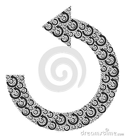 Rotate Left Recursion Collage Of Itself Items Vector Illustration ...