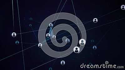 Rotating Avatars Network on Dark Blue Backdrop Stock Footage - Video of ...