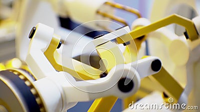 Rotating Connected Mechanical Details of Various Shapes Stock Footage ...
