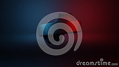 Rotating 3D Rings Animation with Blue and Red Light Stock Video - Video ...