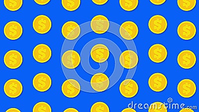 Rotating Dollar Coin Pattern Background Animation. Stock Footage ...