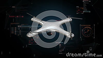 Drone User Interface HUD Overlay Loop Animation with Tracking ...