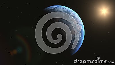 The Rotating Earth View from Satellite into the Space Stock Footage ...