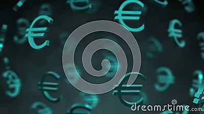 Rotating Euro Symbol Animation Background Stock Footage - Video of ...