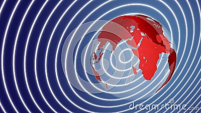 Rotating Globe and Circle Wave Effect Stock Video - Video of ...
