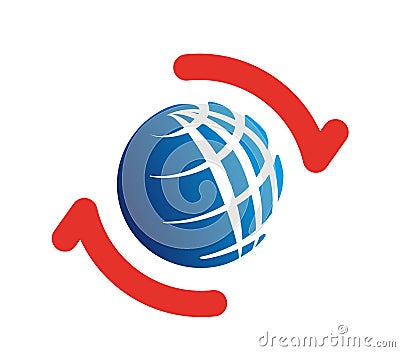 Rotating Globe. The Globe With Parallels And Meridians Cartoon Vector ...