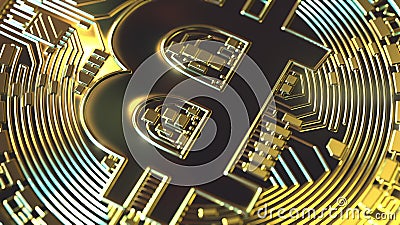 Rotating Golden Bitcoin Coin, Conceptual Loopable Animation Stock ...