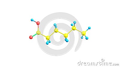 Rotating Isolated Hexanoic Acid Molecule Video Stock Footage - Video of ...