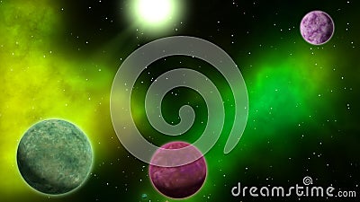 Rotating Planets in Space. Loop. Stock Video - Video of abstract ...