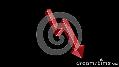 Rotating Red Downward Arrow Stock Video - Video of graph, finance ...