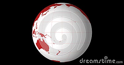 Rotating Solid Globe Centered on the Equator with Longitude and ...