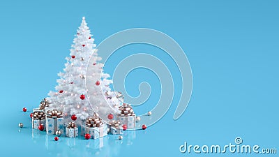 Rotating White Christmas Tree with Lights and Gift Boxes Stock Footage ...