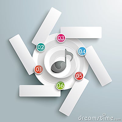 Rotation Infographic Music Note Centre Cartoon Vector | CartoonDealer ...