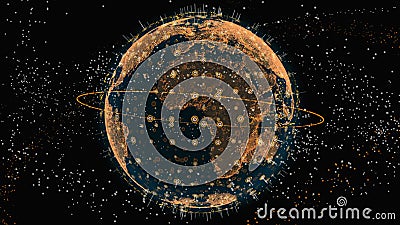 Rotation Planet. Earth Globe. World Map Design. Global Sphere Planet ...