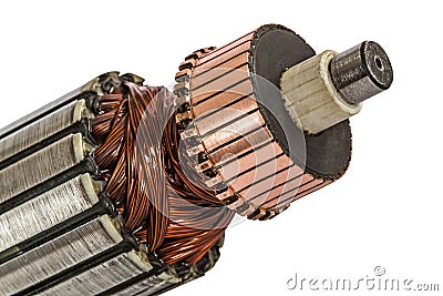 Rotor Of Electric Motor Close-up, Isolated On White Background Royalty ...