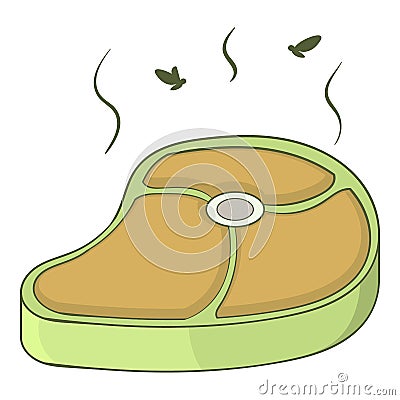 Rotten Piece Of Meat Icon, Cartoon Style Vector Illustration ...