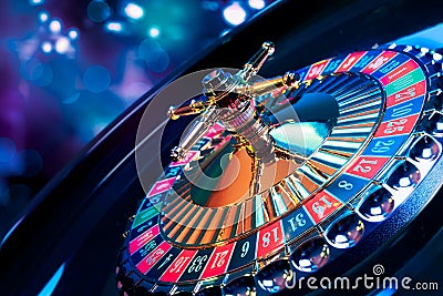 Roulette Wheel With A Bright And Colorful Background Stock Photo ...