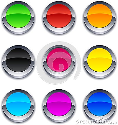 Round 3d Buttons. Royalty Free Stock Photography - Image: 18519677