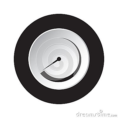 Round Black And White Button - Dial Symbol Icon Vector Illustration ...