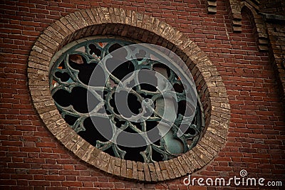 Round Castle Window With Broken Stained-glass Windows Royalty-Free ...