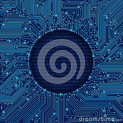 Round Circuit Board Frame Stock Vector - Image: 44162125