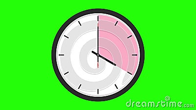 Round Clock Animation Wall Clock 4 Clock Greenscreen Animation Stock ...