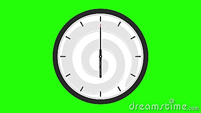 Round Clock Animation Wall Clock 6 Clock Greenscreen Animation Stock ...