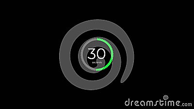 Round Clock Timer Counts Down 1 Minute, Countdown, Alpha Channel Stock ...