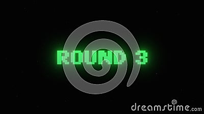 Round 3 Interface Message Green Neon Retro Text Vintage 8 Bit Game Over ...