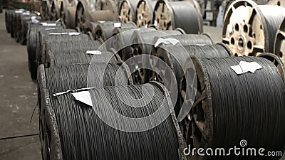Round Rollers for Rolling Wire. Wire Factory Stock Footage - Video of ...
