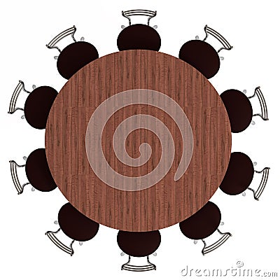 Round Table And Chairs, Top View, Isolated Royalty Free Stock Images ...