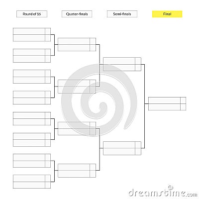 Round Of 16 Tournament Bracket Template For Infographics Vector ...