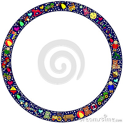 Round Toys Border Vector Illustration | CartoonDealer.com #4835834