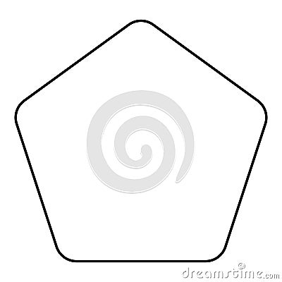 Rounded Pentagon Shape Symbol, Black And White Vector Silhouette ...